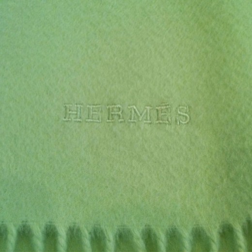 Plaid Hermès en cachemire pistache