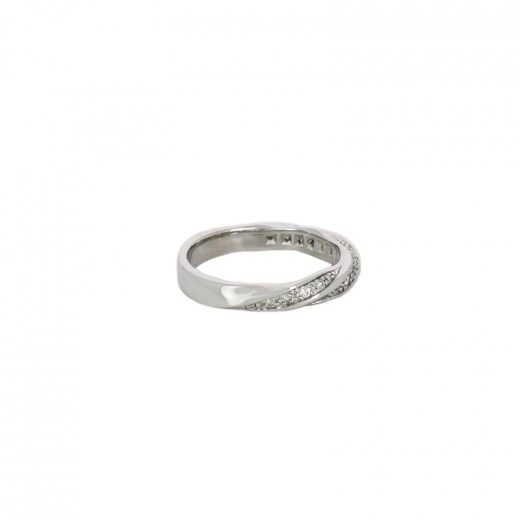 Bague Anneau Entrelacé en Or Blanc et Diamants