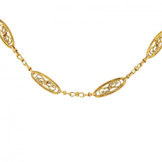 Collier Ancien Filigrane en Or Jaune